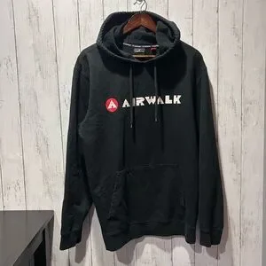Airwalk | Shirts | Airwalk Black Hoodie With Red And White Logo On ...